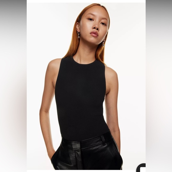 Babaton | Tops | Babaton Knit Racer Tank Black Xs Like New | Poshmark
